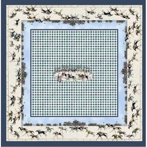 LAZYJACK PRESS The Mane Event Italian Silk Scarf - Blue