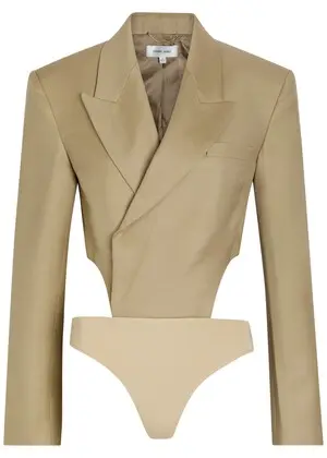 Ronny Kobo Florina Blazer-effect Wool-blend Bodysuit