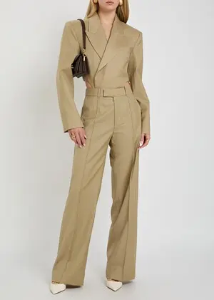 Ronny Kobo Florina Blazer-effect Wool-blend Bodysuit