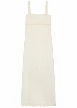 SOLAQUA Mila Embroidered Cotton Midi Dress
