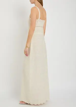 SOLAQUA Mila Embroidered Cotton Midi Dress