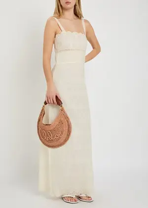 SOLAQUA Mila Embroidered Cotton Midi Dress
