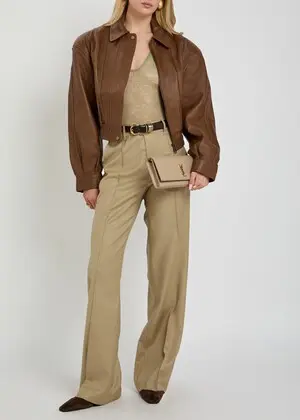 Ronny Kobo Rowley Straight-leg Wool-blend Trousers - Light Brown