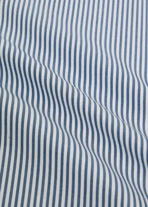 Suzie Kondi Saria Striped Cotton-poplin Top - Navy