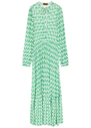 Missoni Fine-knit Maxi Beach Dress Green