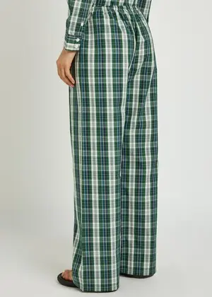 Suzie Kondi Checked Cotton-poplin Trousers