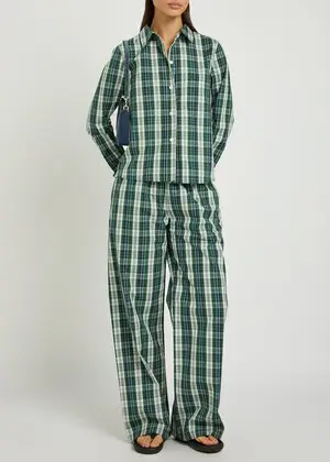Suzie Kondi Checked Cotton-poplin Trousers