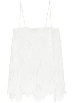 SOLAQUA Camilla Embroidered Guipure-lace Top - White
