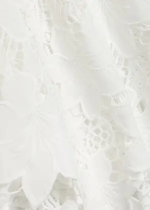 SOLAQUA Camilla Embroidered Guipure-lace Top - White