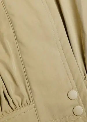 Ronny Kobo Ariah Gathered Cotton-blend Poplin Jacket - Light Green