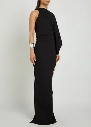 A.W.A.K.E. Mode Asymmetric Cut-out Cotton Maxi Dress