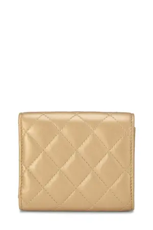 Chanel Lambskin Flap Compact Wallet - Gold