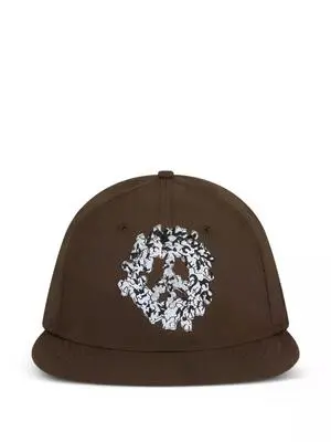 DENIM TEARS Snapback Cap With Wreath Design - Brown