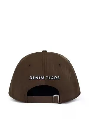DENIM TEARS Snapback Cap With Wreath Design - Brown