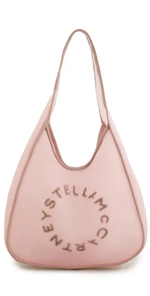 Stella McCartney Large Mesh Logo Hobo Bag - Blush