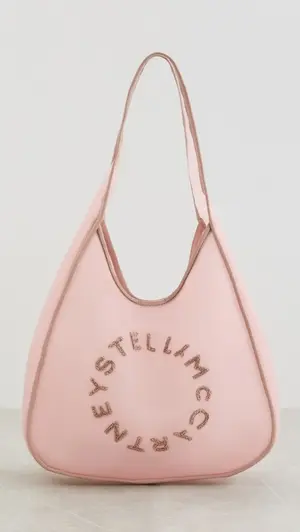 Stella McCartney Large Mesh Logo Hobo Bag - Blush