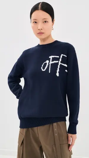 Off-White Bookish Shared Crew Neck Sweater