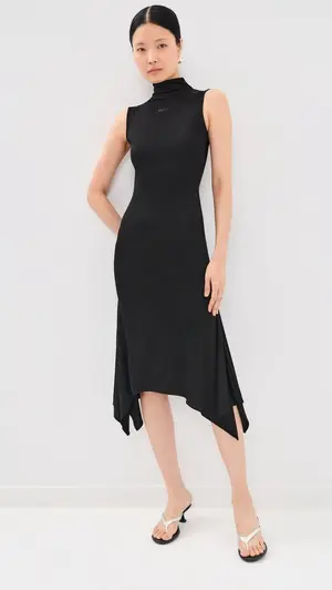 Off-White Fluid Jersey Midi Dress