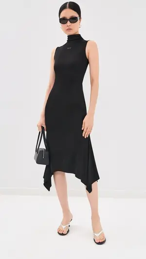 Off-White Fluid Jersey Midi Dress