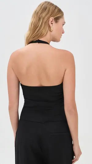 A.L.C. Sylvie Halter Neck Top - Black