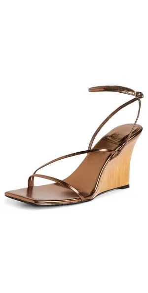 Jeffrey Campbell Topsail Metallic Wedge Sandals - Bronze