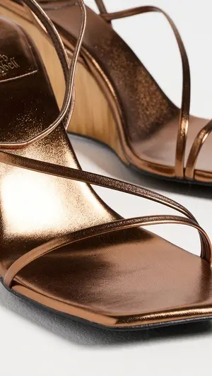Jeffrey Campbell Topsail Metallic Wedge Sandals - Bronze