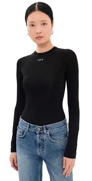 Off-White Second Skin Long Sleeve Crew Tee - Black