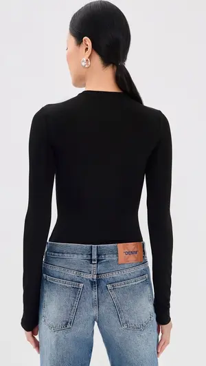 Off-White Second Skin Long Sleeve Crew Tee - Black