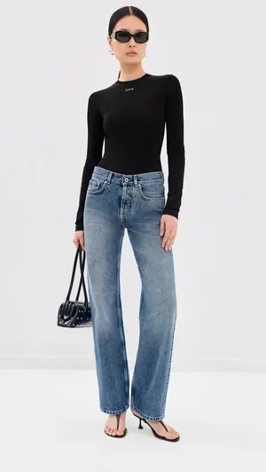 Off-White Second Skin Long Sleeve Crew Tee - Black