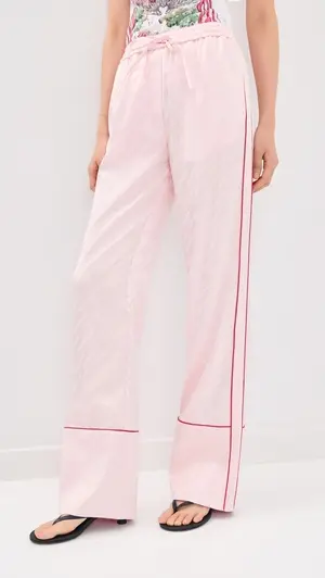 Off-White Satin Pajama Pants
