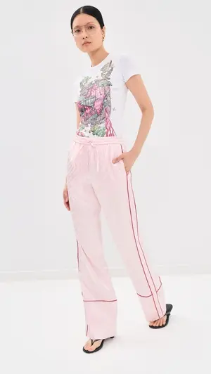Off-White Satin Pajama Pants