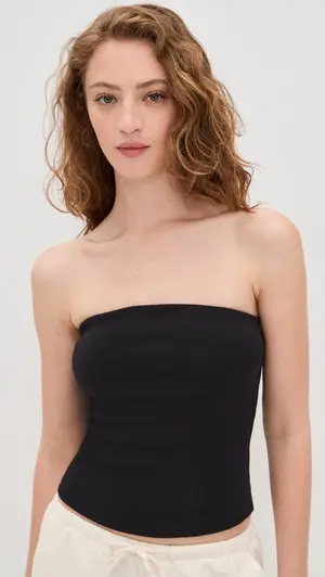 Enza Costa Cotton Rib Bandeau Top