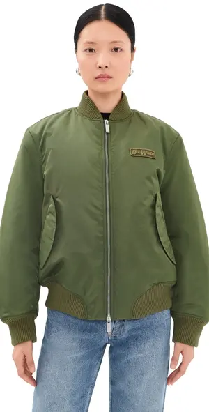 Off-White Embroidered Nylon Bomber Jacket - Beech