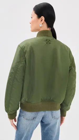 Off-White Embroidered Nylon Bomber Jacket - Beech