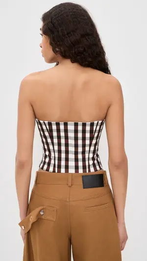 CULTNAKED Etta Bandeau Corset Gingham Check Print