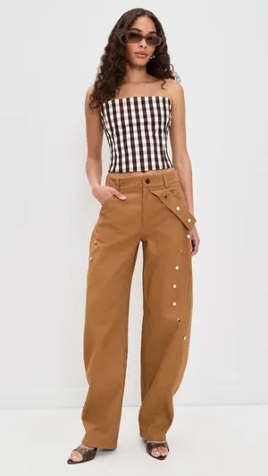 CULTNAKED Etta Bandeau Corset Gingham Check Print