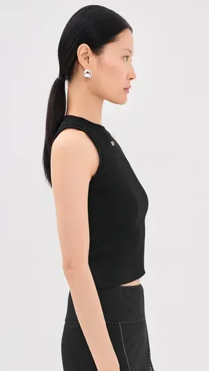 Off-White Stamp Ribbed Tank - Black