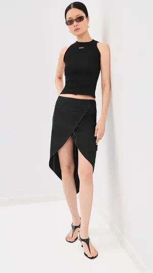 Off-White Stamp Ribbed Tank - Black