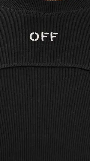 Off-White Stamp Ribbed Tank - Black