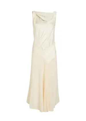 Victoria Beckham Lace-trimmed Satin Midi Dress - Ivory