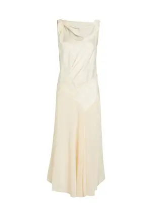 Victoria Beckham Lace-trimmed Satin Midi Dress - Ivory