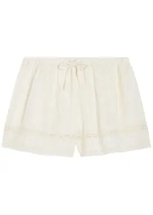 SOLAQUA Embroidered Cotton Shorts
