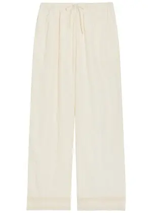 SOLAQUA Embroidered Wide-leg Trousers