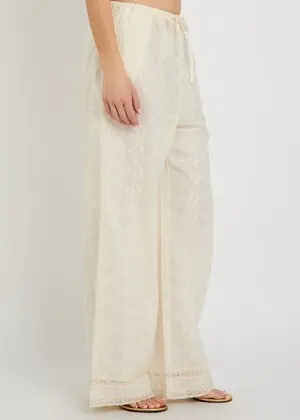 SOLAQUA Embroidered Wide-leg Trousers