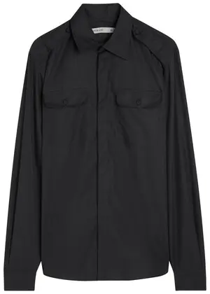 AARON ESH Military Cotton-poplin Shirt - Black