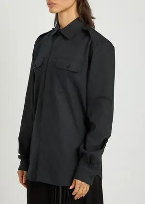 AARON ESH Military Cotton-poplin Shirt - Black