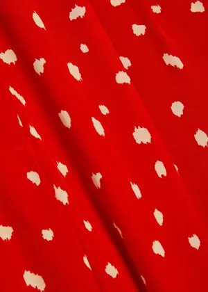 BLAZÉ MILANO Fox Polka-dot Straight-leg Silk Trousers