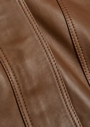 Ronny Kobo Paneled Leather Jacket - Brown