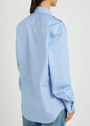 AARON ESH Cotton-poplin Military Shirt - Blue