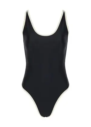 SOLAQUA Swim Ii Piped-trim Swimsuit - Black